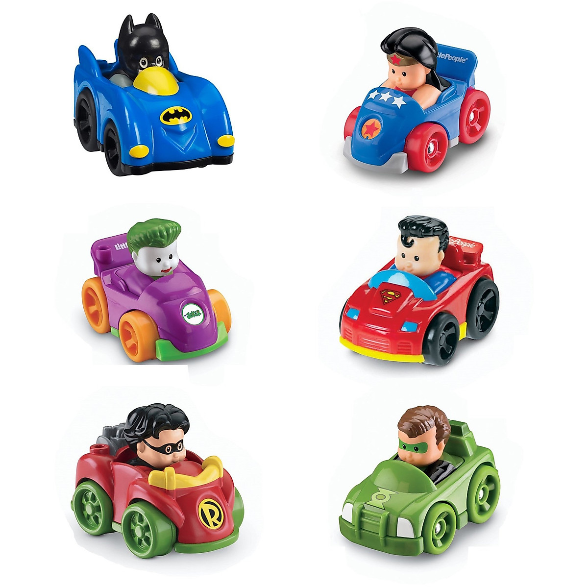 Fisher-Price Little People DC Super Friends, Wheelies Gift Set (6 Pack) [Amazon Exclusive]