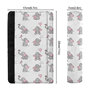 Cute Elephants Pink Butterflies Seamless On White 1 Piece Adjustable Car Seat Belt Pads Cover, Universal Car Seat Belt Shoulder Strap Covers, Car Seat Belt Cushions for Adults Kids