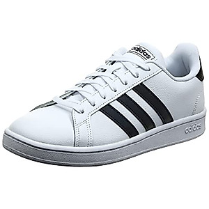 adidas men's Grand Court Sneaker, White/Black/White, 11.5 US