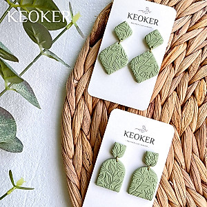 Keoker Polymer Clay Texture Sheets, Clay Texture Mat for Making Earrings Jewerly, Polymer Clay Texture Roller (No. 7 Floral)