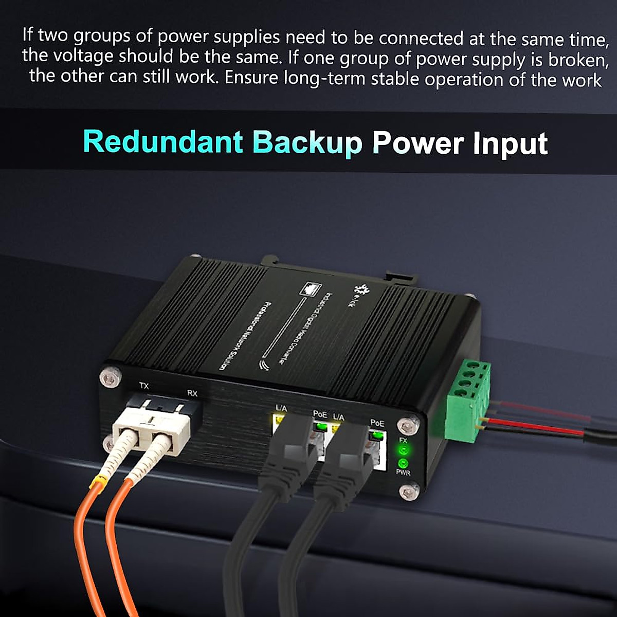 Steloproad Industrial 2 Port Gigabit Multi-Mode Fiber Media Converter Power Over Ethernet Hardened 2 10/100/1000Base-TX PoE Optical Transceiver 802.3af/at 100/1000M SC Transmission Max 550m …