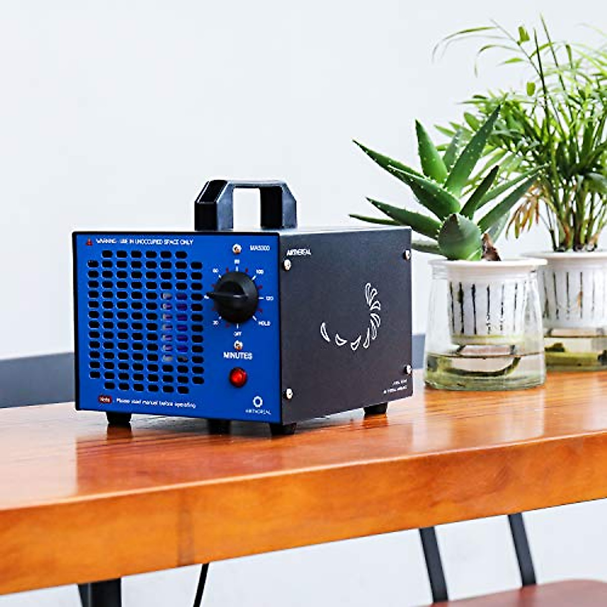 AIRTHEREAL MA5000 Commercial Ozone Generator, 5000mg/h O3 Machine Home Air Ionizers Deodorizer for Rooms, Smoke, Cars and Pets, Blue