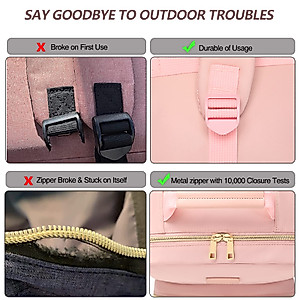 Bagalaxy Pink Women School Laptop Backpack: 15.6 Inch Nurse Work Bag Travel Bookbag Teacher College Purse Backpacks Computer Business Back Pack with USB Charging Port Student Womens Gift