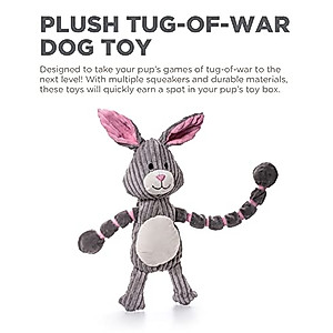 Outward Hound Thunda Tugga Bunny Plush & Squeaky Dog Tug Toy