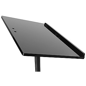 Displays2go CLRLECBNDB Floor Standing Speaking Podium, Slanted Top, Quick Assembly, Black