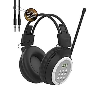 UMUTOO AM FM Radio Headphones, Personal Portable Radio Headset am/fm Digital with Best Reception for Jogging, Mowing, Cycling, Meeting, Powered by 2 AA Batteries (Not Included)……