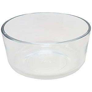 Pyrex Storage 4-Cup Round Dish with Red Plastic Cover, Clear (Case of 4 Containers), 4 pack