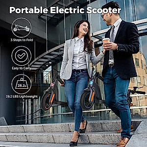 Wheelspeed Electric Scooter Primer, 12-14 Miles Long Range & 15 MPH Lightweight Commuting Electric Scooter, 350W Motor & 8.5" Pneumatic Tires Portable E-Scooter for Adults with Anti-Theft E-Lock