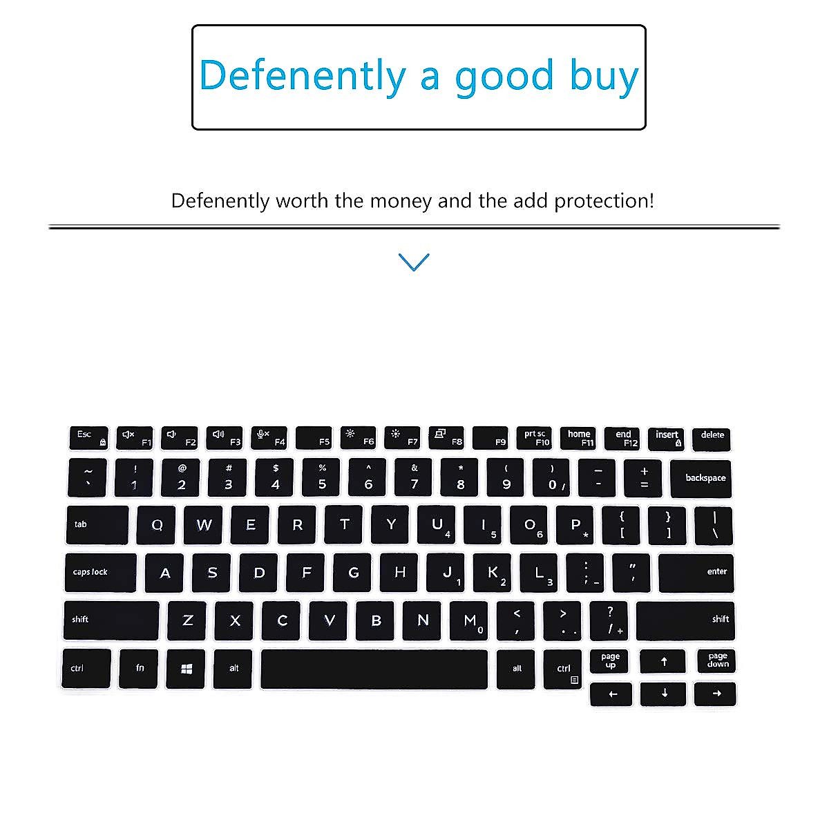 MUBUY Keyboard Cover Design for 13.3" Dell Latitude 5000 Series 5300 5310 Laptop and Dell Latitude 7000 7300 13.3" Laptop Keyboard Protective Skin Without Pointing-Black