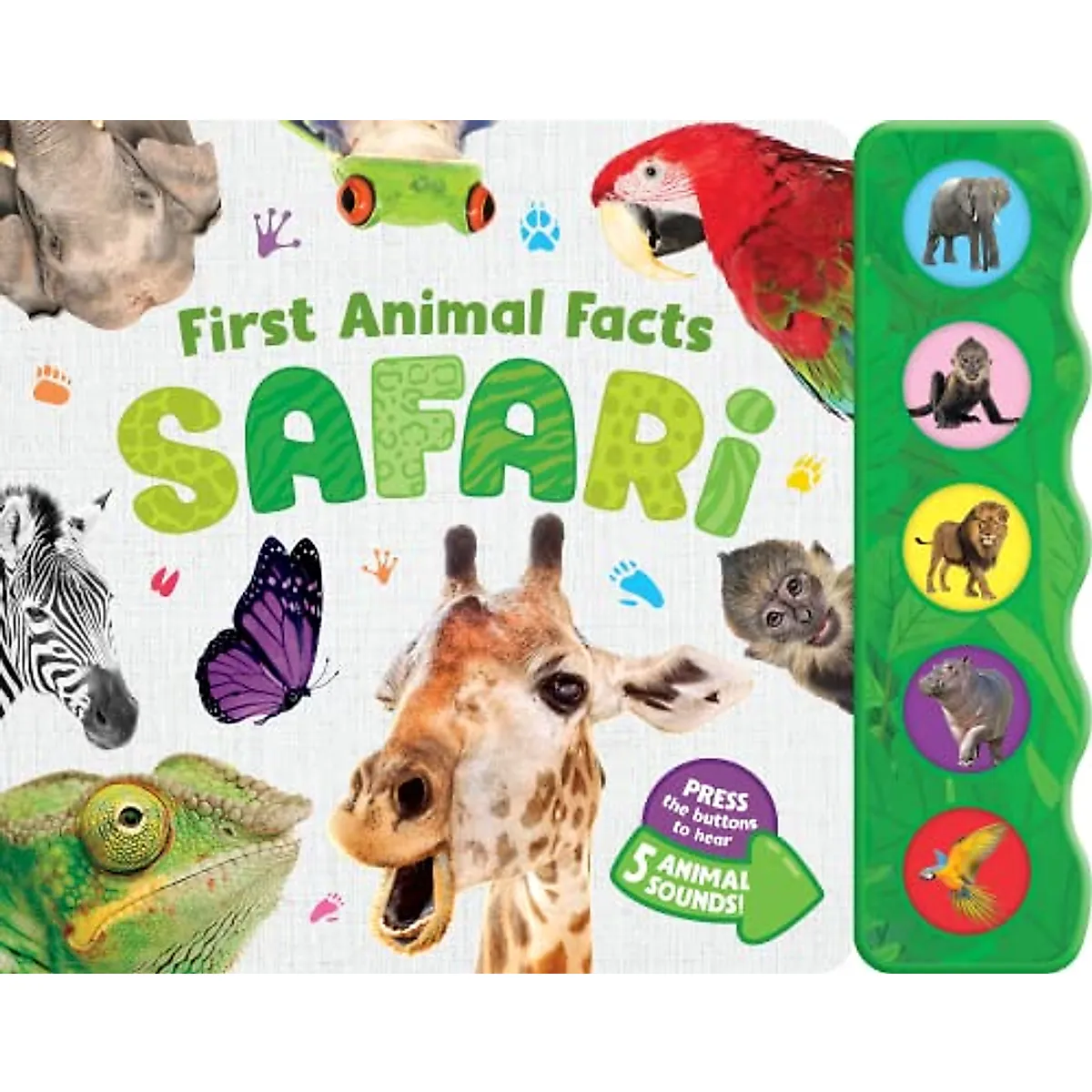 First Animal Facts: Safari-5 Button Animal Sounds Book