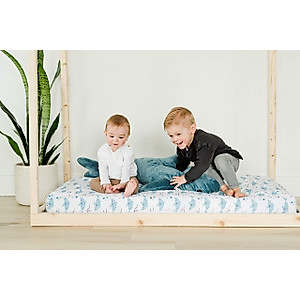 100% Cotton Fitted Crib Sheet - Premium Baby Bedding - Soft, Breathable & Durable - Shark Print