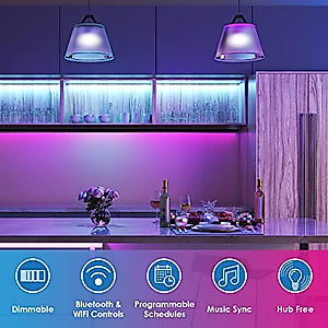 CLEANLIFE Smart Gen 2 A19 LED Bulb - RGB + Tunable White Smart Bulb with WiFi & Bluetooth Light Control - App Controlled, Programmable LED Lights - Pack of 2 9W Dimmable LED Light Bulbs