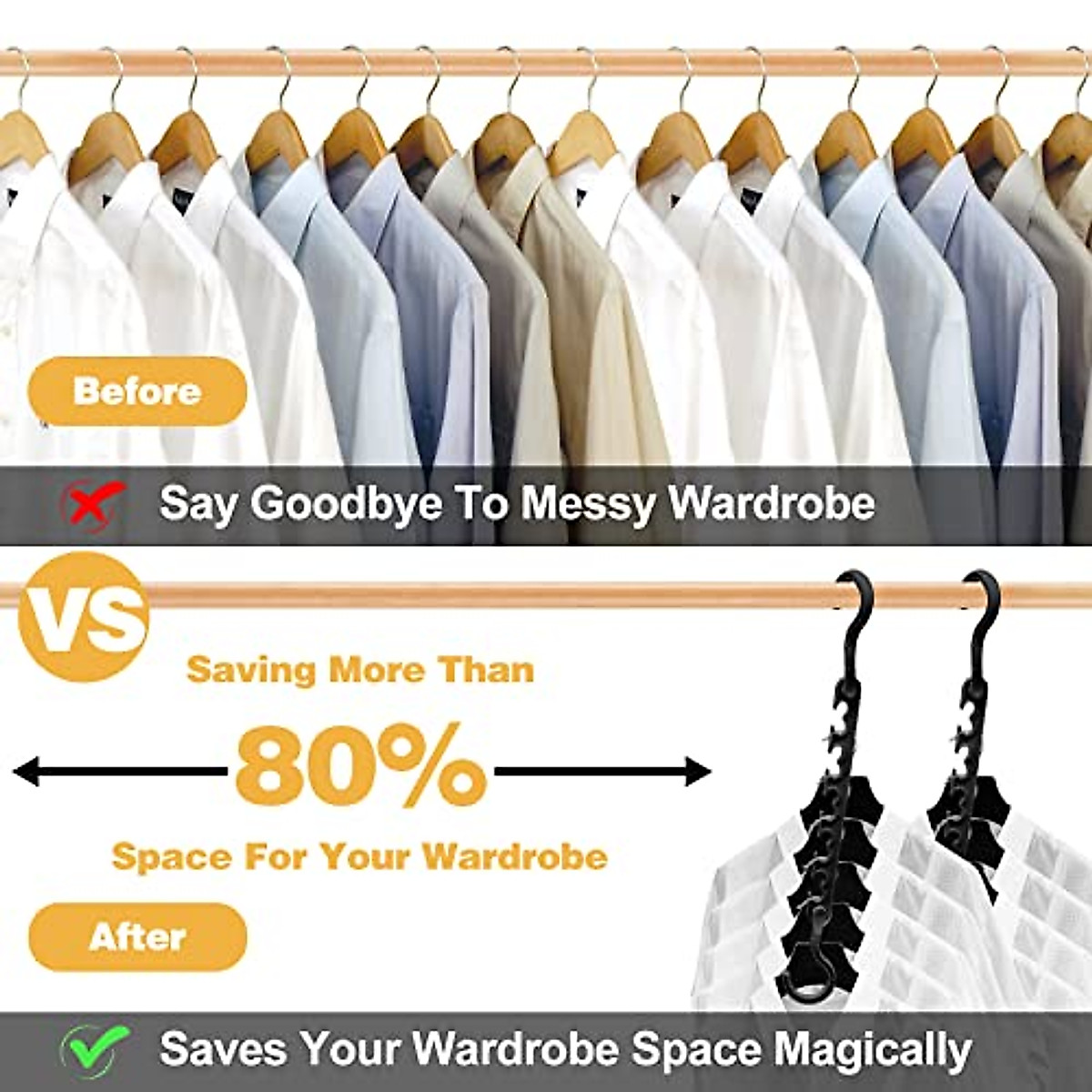 20-Pack-Closet-Organizers-and-Storage,Closet-Organizer-Hangers 5 Holes Hangers-Space-Saving for Heavy Clothes Wardrobe Closet,Dorm-Room-Essentials for College Students Girls Home Bedroom Organization