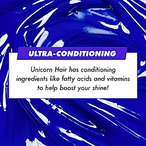 Lime Crime Unicorn Hair Dye Full Coverage, Mystic (Electric Blue) - Vegan and Cruelty Free Semi-Permanent Hair Color Conditions & Moisturizes - Temporary Blue Hair Dye With Sugary Citrus Vanilla Scent