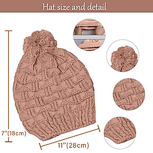 HANERDUN Women Girls Fashion Winter Warm Knitted Hat Beanie Hat Scarf Set
