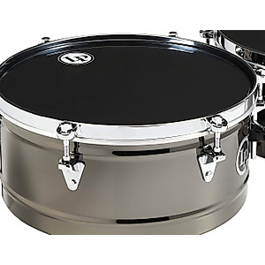 Latin Percussion Karl Perazzo Top-Tuning Timbales (LP1415-KP) Black Nickel
