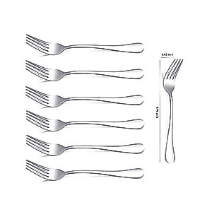 Kyraton Dinner Fork 6 Pieces, Stainless Steel 8.17 Inch Forks Silverware, Table Forks Set of 6