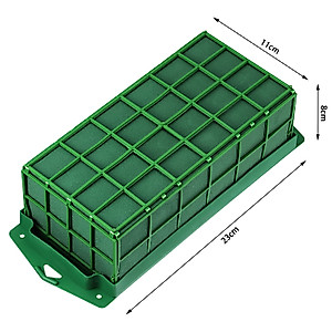 Boao Floral Foam Cage Flower Holder with Floral Foam for Fresh Flowers Cage Bowl for Table Centerpiece Floral Arrangement, Rectangle, 30 x 12 x 8 cm (2 Pieces)