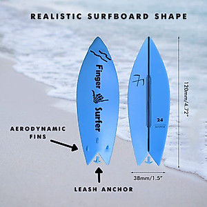 OHEPFD Finger Surfboard Toy, 1/4Pcs Creative Mini Finger Surfboard Movement Toys for Kids Teens Adults Surfers Relieve Stress, Sky Blue, 120*38*2mm