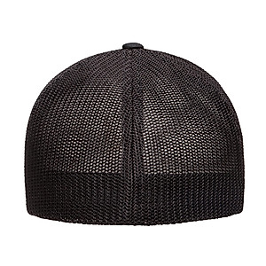 The Hat Pros | Flexfit 6511 Men's Trucker Mesh Cap Fitted Hat OSFM (as1, Alpha, one_Size, Black)