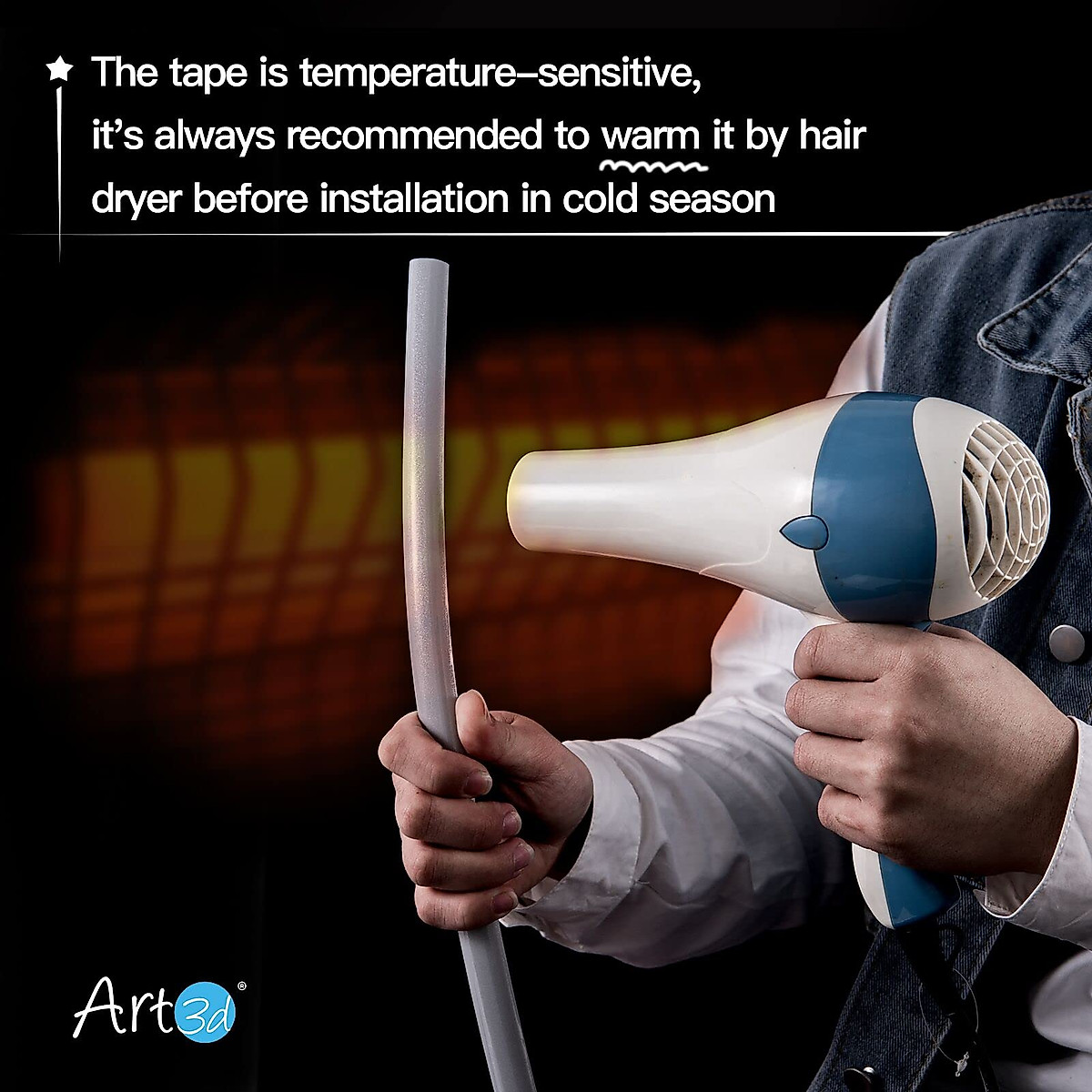 Art3d 10Ft Flexible Trim Caulk Strip, Peel and Stick Trim for Molding, Tile Edge, Ceiling, Wall Corner in White