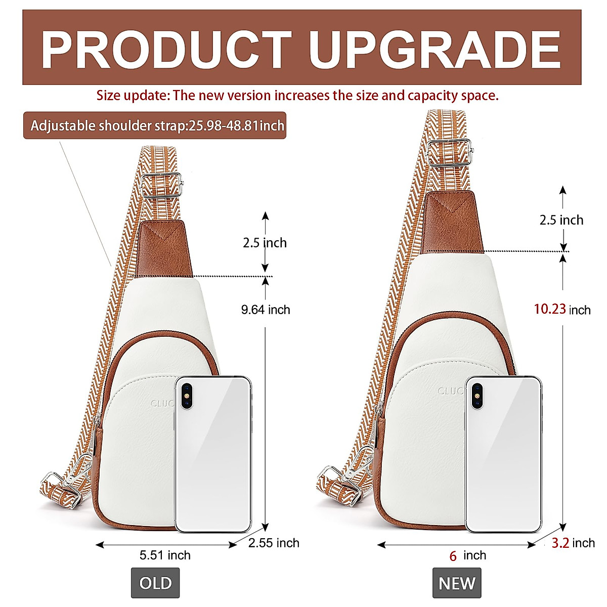 CLUCI Small Sling Bag Bundles with Laptop Tote Bag for women