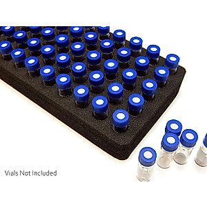 Polar Whale 2 Centrifuge Vial Organizers Black Foam Storage Rack Stand Transport Holds 50 Vials Each 100 Total Fits up to 12mm 2ml Diameter Tubes