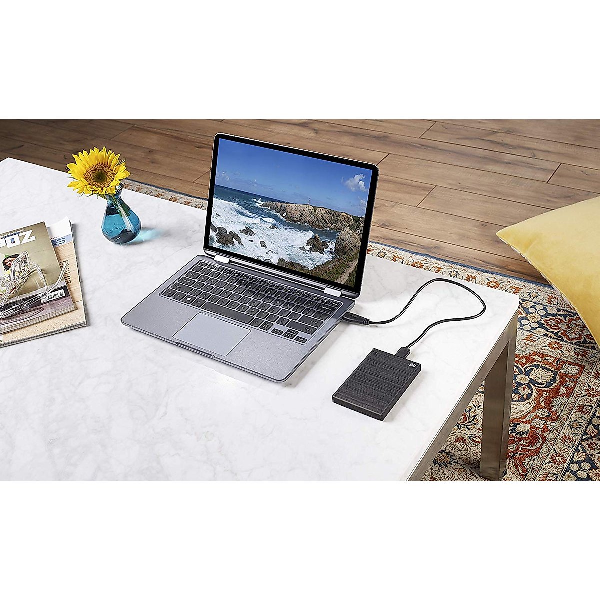 Seagate STHN2000400 Backup Plus Slim 2TB External Hard Drive Portable HDD - Black USB 3.0 for PC Laptop and Mac, 1 Year Mylio Create, 2 Months Adobe CC Photography