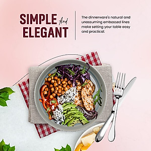 American Atelier 9-Inch Pasta Bowl (Set of 4) - 42 oz Unique Porcelain Dinner Bowls - Versatile Modern Dinnerware for Salads, Soups, Special Occasions & Casual Dining (Light Blue)