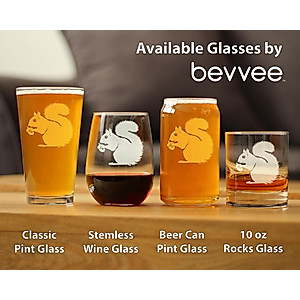 Squirrel Stemless Wine Glass - Squirrel Gifts and Decor with Squirrels - Large 17 Oz Glasses