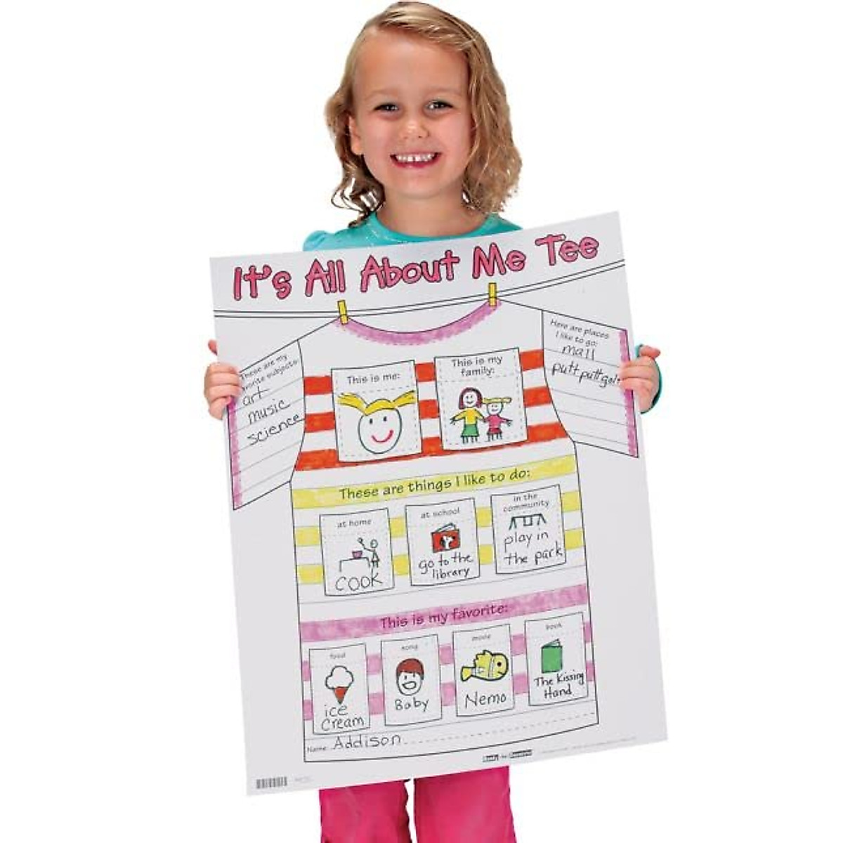 Really Good Stuff Ready-To-Decorate All About Me Tee Posters - 24 posters