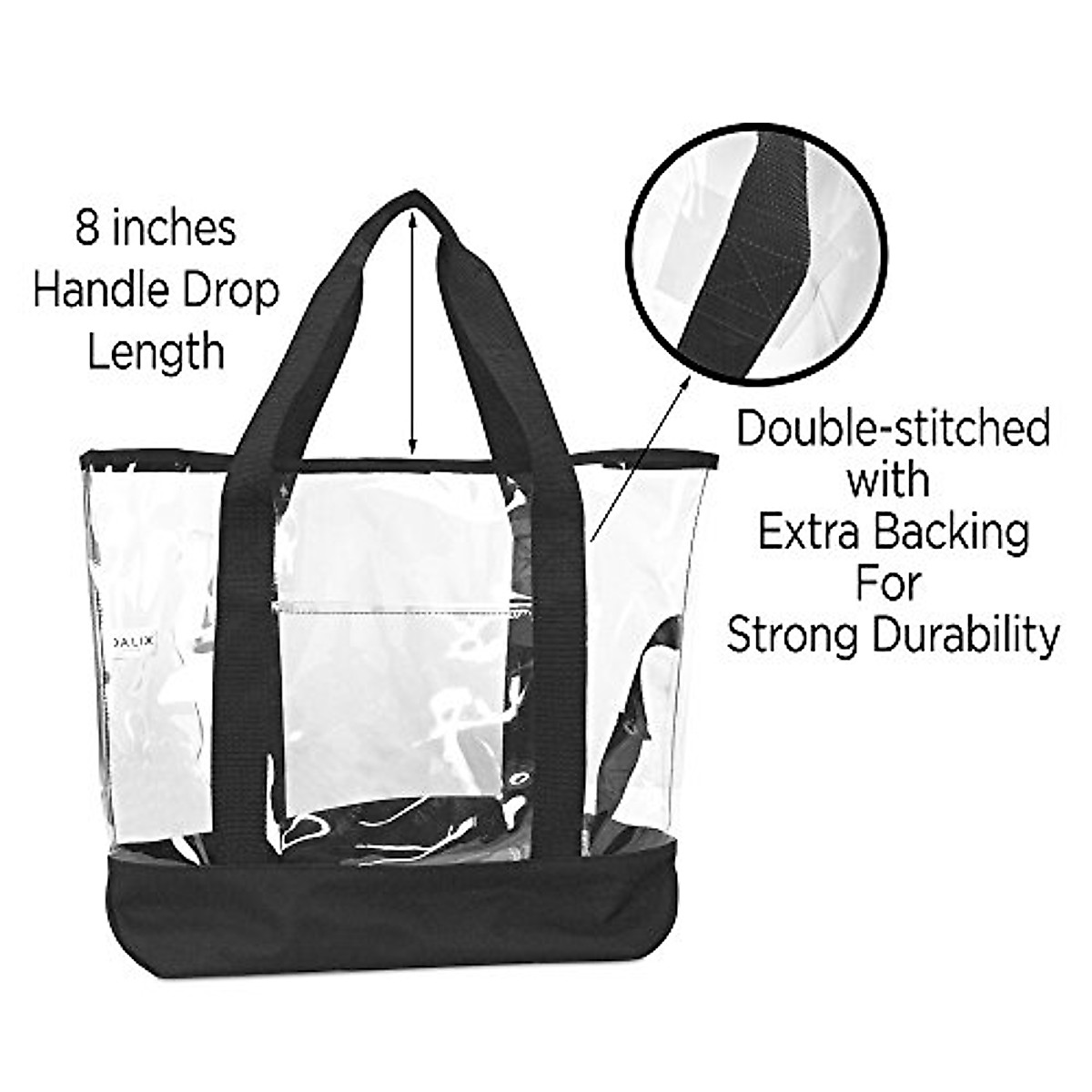 20" Large Clear Tote Bag with Small Pouch
