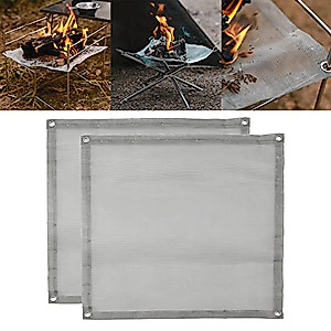 Colaxi Portable Fire, Camping Stainless Steel Outdoor Fireplace, Collapsing Steel Mesh Fireplace Foldable Outdoor Fire Patio Camping, Backyard Garden, 42x42x0.2cm