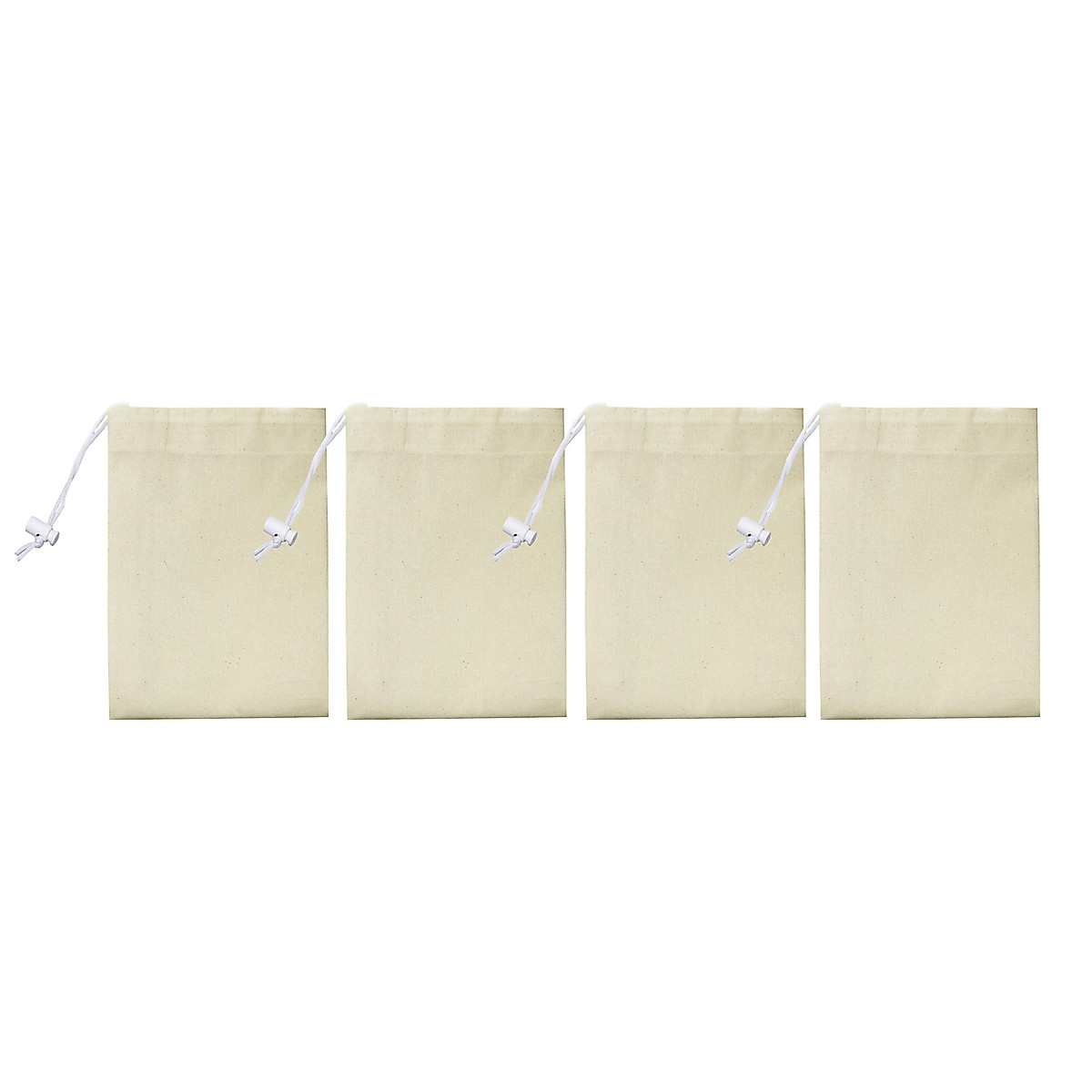 Urban Villa - 4 Pack Extra Large Canvas Heavy Duty Laundry Bags Natural Cotton -Multi Use- Size -71X91 CMS