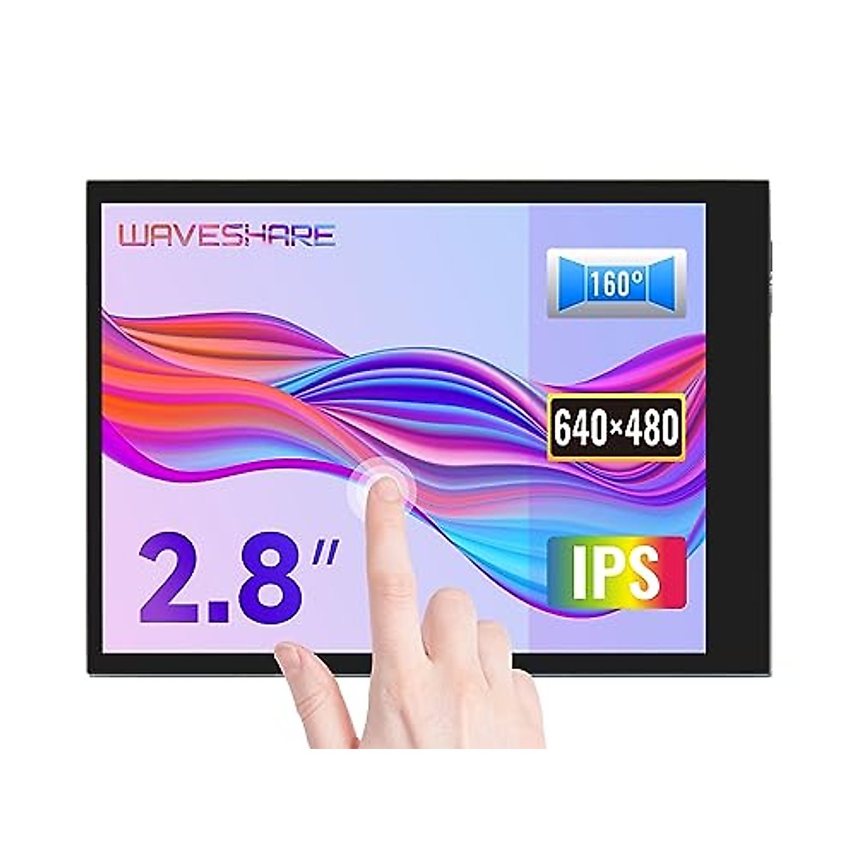 waveshare 2.8inch Screen LCD Compatible with Raspberry Pi 4B/3B+/3B/2B/B+/A+/Zero/Zero W/WH/Zero 2W 480×640 Resolution DPI IPS 5-Points Capacitive Touch Control Optical Bonding Toughened Glass Cover