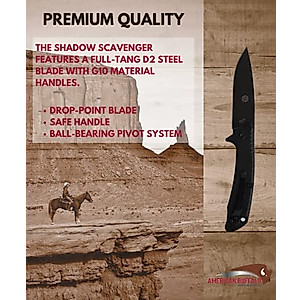 ABKT Shadow Scavanger Ball Bearing Folding Knife - Black