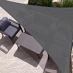 LAUREL CANYON 12' x 12' x 17' Sun Shade Sail Right Triangle UV Bloack Patio Canopy for Outdoor Lawn Garden, Dark Gray Color
