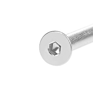 uxcell M4x40mm Flat Head Machine Screws Inner Hex Screw 304 Stainless Steel Fasteners Bolts 30Pcs
