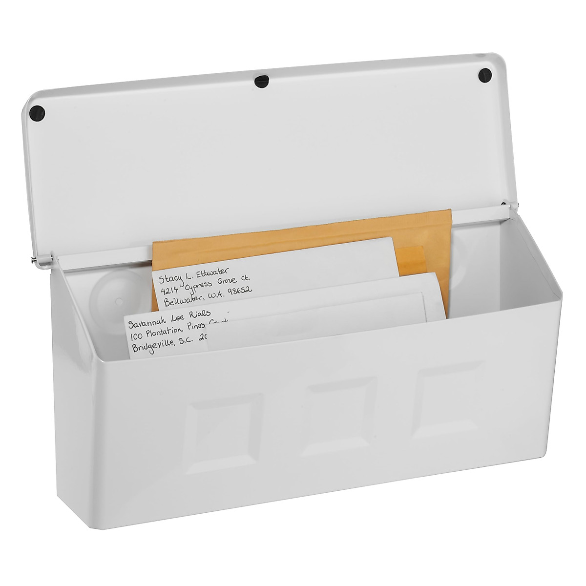 Architectural Mailboxes Wayland Galvanized Steel Wall Mount Mailbox, 2689W-10, White, Small Capacity