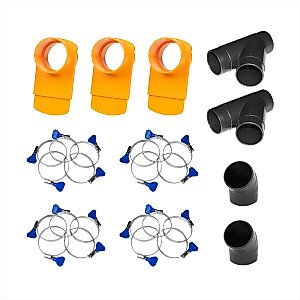POWERTEC 70315 2-1/2-Inch Dust Collection Fittings Kit w/Connectors, Blast Gates and Clamps – Three Machine Set-Up