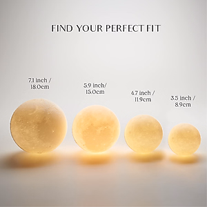 Mydethun 3D Moon Lamp with 5.9 Inch Wooden Base - Christmas Day Gift, LED Night Light, Mood Lighting with Touch Control Brightness for Home Décor, Bedroom, Women Kids Moonlight - White & Yellow