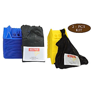 Mytee Products Flatbed Edge Protectors Kit - 20 Pack Yellow Plastic Corner Protectors (4" x 6") & 20 Pack Blue Plastic Corner Protectors (4" x 10") with Carrying Bag