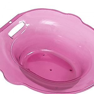 Sitz Bath Basin for Toilet Bidet, Universal,Reusable, Portable, Wider Seating Area, Hangable Hip Bath, Steam Seat for Women Men Elderly, Pink with Flusher