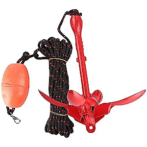 Cressi Foldable Anchor Set for Stand-Up Paddle Board - 3.5 lb, 33 ft Rope - Squid: Designed in Italy