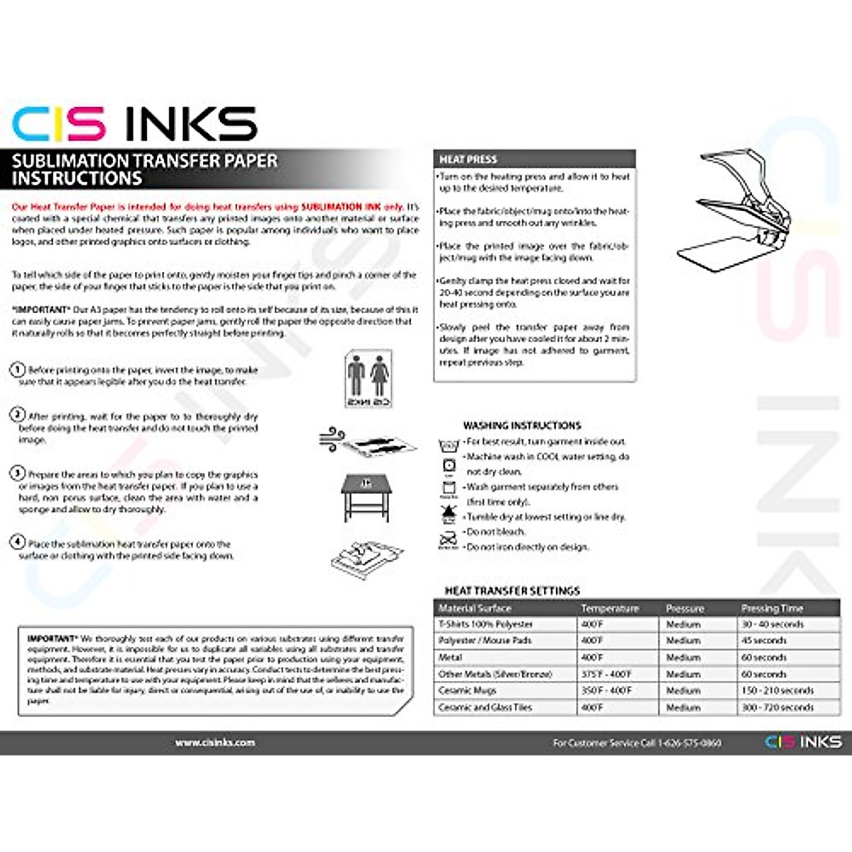 CISinks A3+ Sublimation Ink Transfer Paper 13" x 19" (100 Sheets) For EPSON ME Series, RICOH GX Series And SAWGRASS Printers