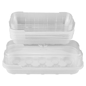 TITA-DONG 6 Pack Seed Propagator Tray Set, Mini Sturdy Windowsill Trays with Cover Dome, Greenhouse Grow Trays Mini Propagator for Seeds Growing Starting(White)