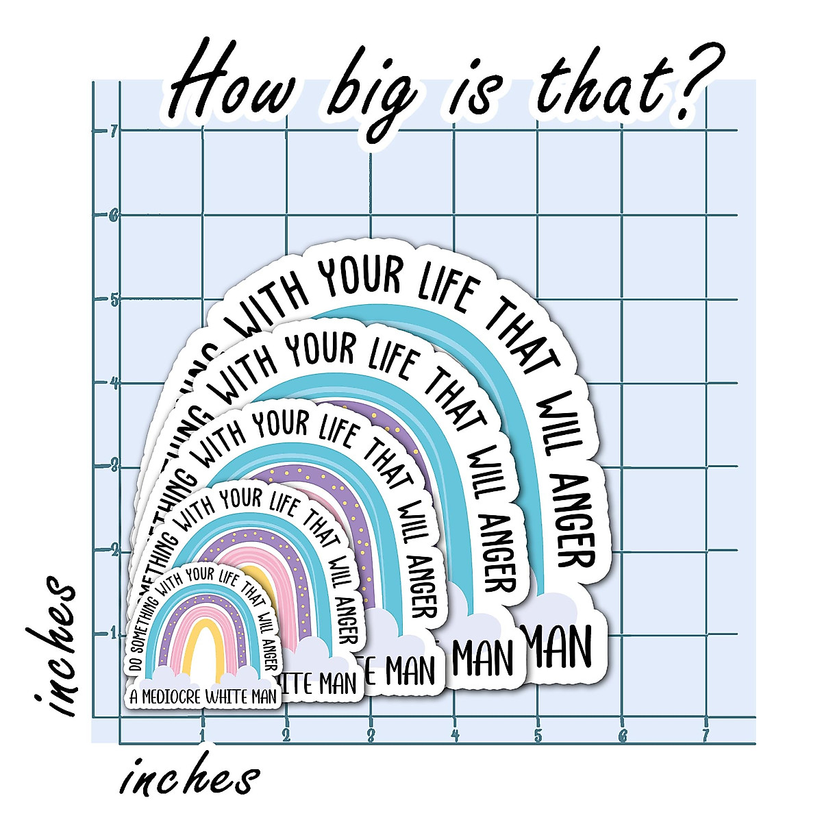 Do Something With Your Life Sticker, Feminist Stickers, Rainbow Stickers, Funny Stickers, Water Assistant Die-Cut Vinyl Decals for Laptop, Phone, Guitar, Water Bottles, Kindle Stickers