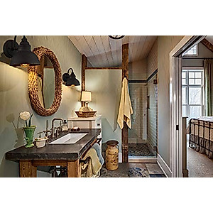 DIRYZON EUL Rustic Gooseneck Wall Sconce Outdoor/Indoor Farmhouse Porch Light 1-Light Barn Bedside Wall Light in Antique Copper Finish for Patio Front Door