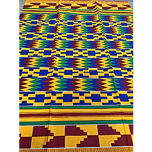 African Kente Print Fabric (Yard) Red Kente Ghana Afrocentric Cotton, African Head Wrap, Head Tie, African Choir, African Dance, Black History, African American