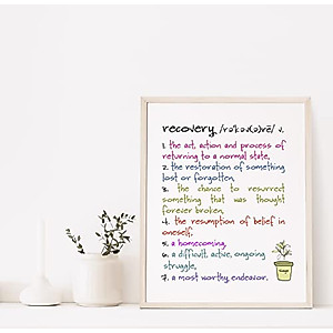 Sober - Sobriety Gifts for Women and Men - Alcoholism Recovery - Quotes Wall Decor - Alcohol and Drug Abuse Get Well Encouragement Gift - Recovery Poster - 8x10 Art Print - UNFRAMED